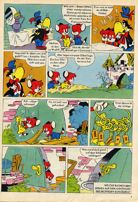 60iger Jahre: Rätsel-Comic in Fix und Foxi?